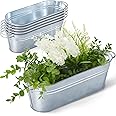 Amazon.com : 6 Pcs Small Galvanized Oval Planters Tub Galvanized ...