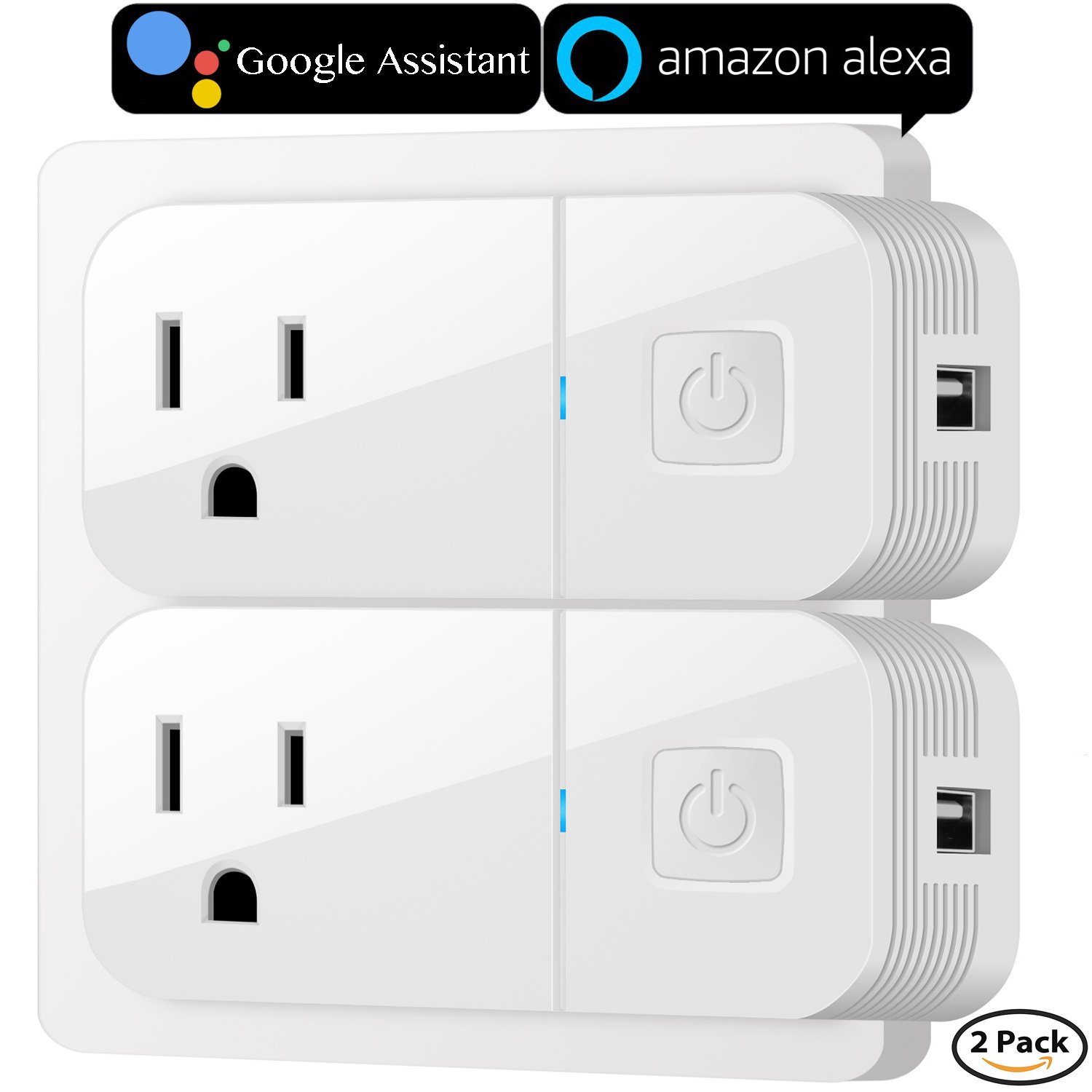 Smart Plug, VIMVIP [2 Pack] Wireless Mini Smart Plugs Outlet USB ...