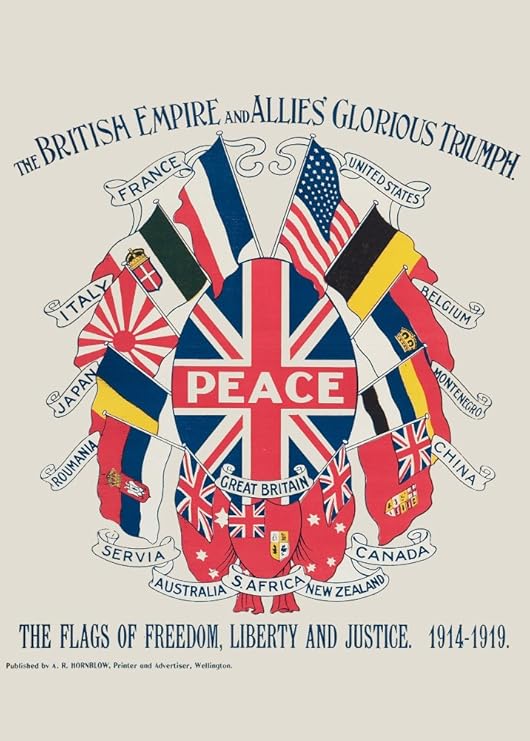 Vintage New Zealand WW1 Propaganda 'The British Empire and Allies ...