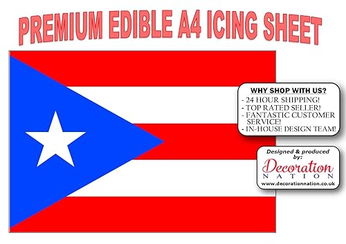 Puerto Rico Flag A4 Edible Icing Cake Topper Decoration in Dubai - UAE ...