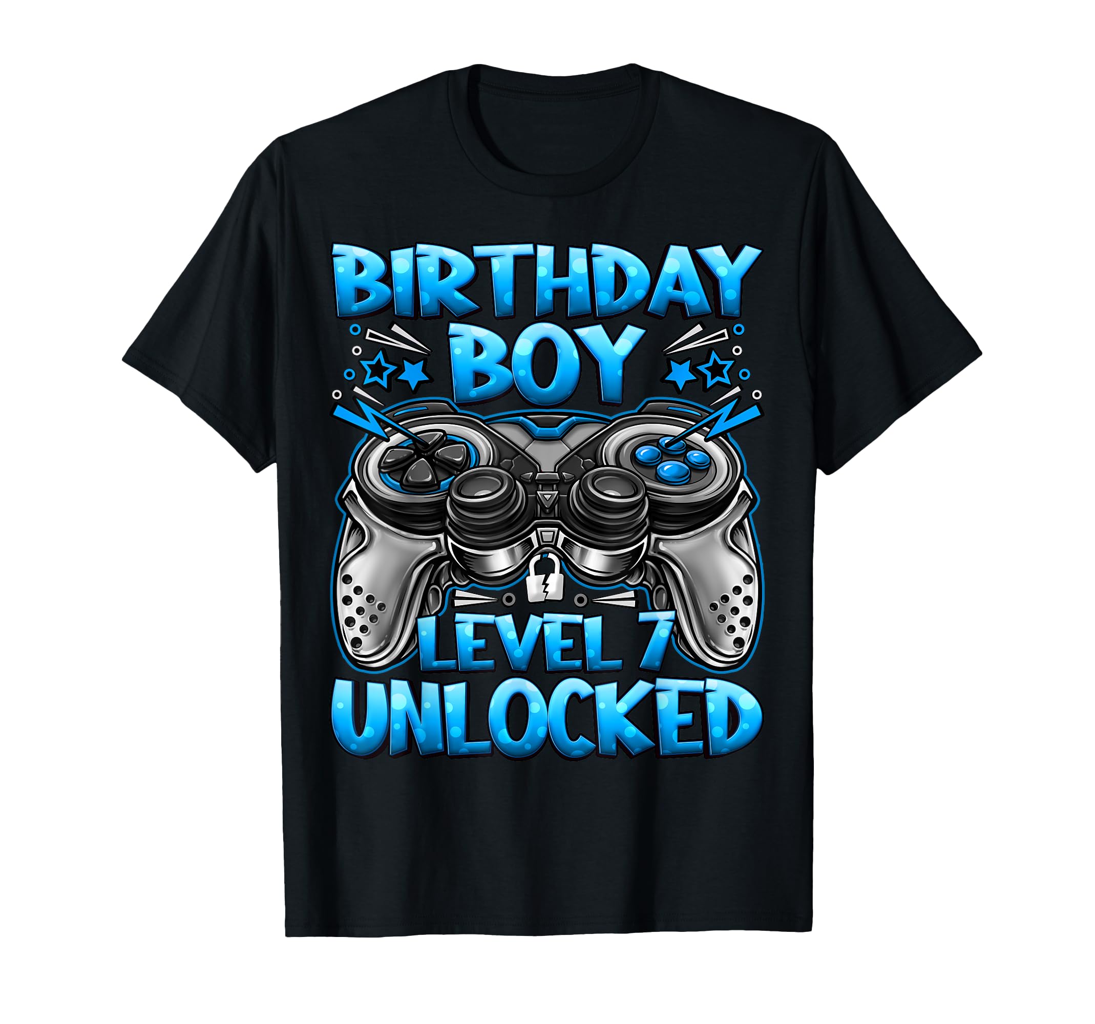 Birthday Boy Level 7 Unlocked 7th Birthday Boy Gaming Gifts T-Shirt for ...
