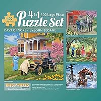 Amazon.com: Bits and Pieces – 4-in-1 Multi-Pack - 300 Piece Jigsaw Puzzles for Adults – 300 pc ...