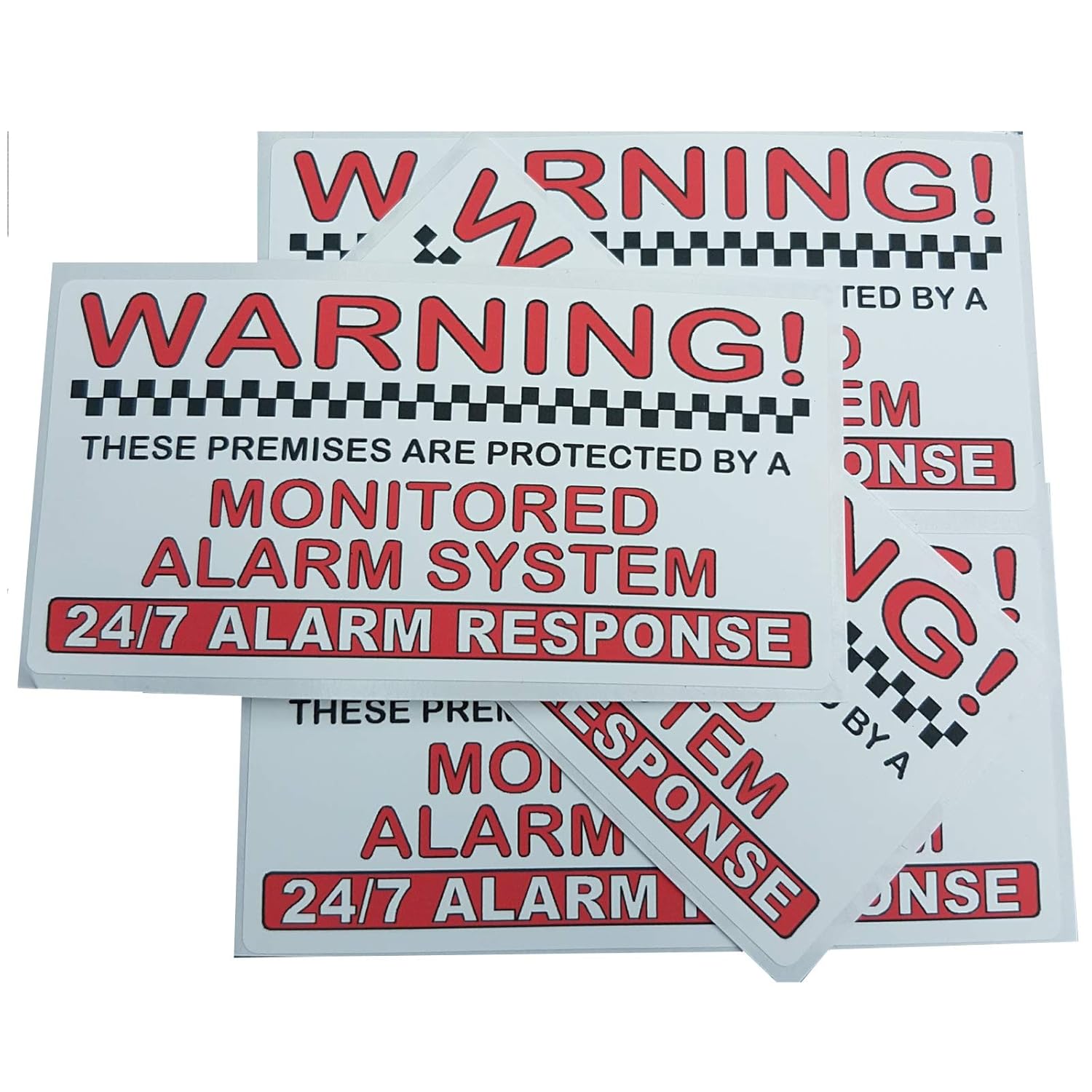 Platinum Place 4 x FULL COLOUR Monitored Alarm System Stickers-50mm x ...
