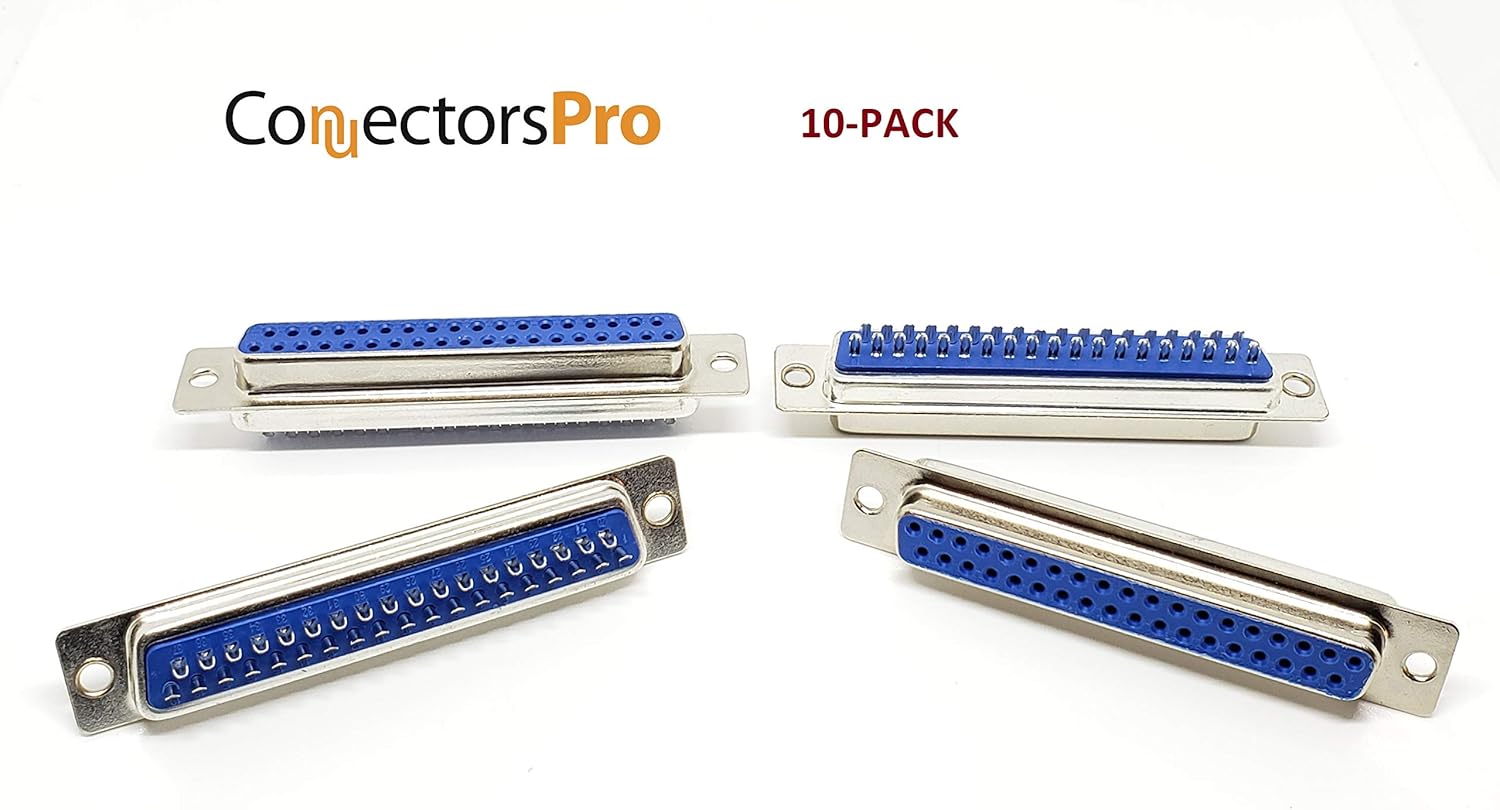 Amazon.com: Connectors Pro - 10 Pack DB37 Female D-Sub 37P Solder Cup ...