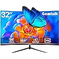 Amazon.com: Gawfolk Monitor 32 inch Computer Monitor QHD (2560 x 1440) 2K 1500R Curved Computer ...