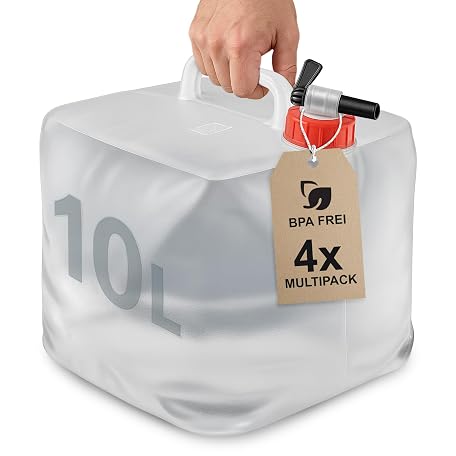 Mua Pack of 4 Foldable 10 L Water Canisters with Practical Pouring Tap ...