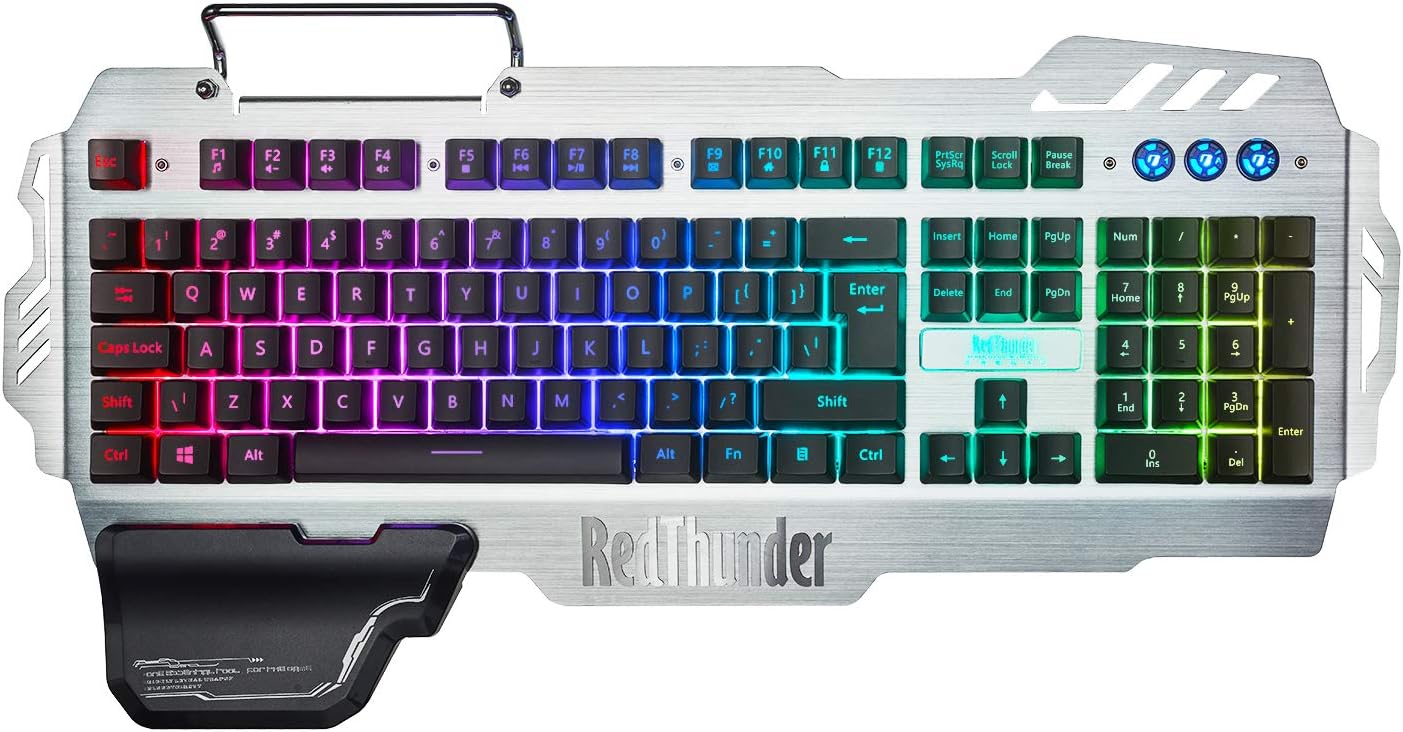 RedThunder K900 Gaming Keyboard - RGB Backlight, Phone Holder, Hand ...