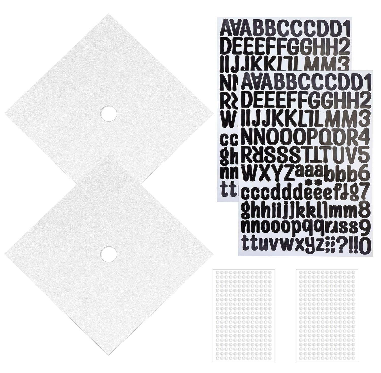 Penta Angel Graduation Cap Decorations 2 Sheets Glitter Paper Card 2Pcs ...