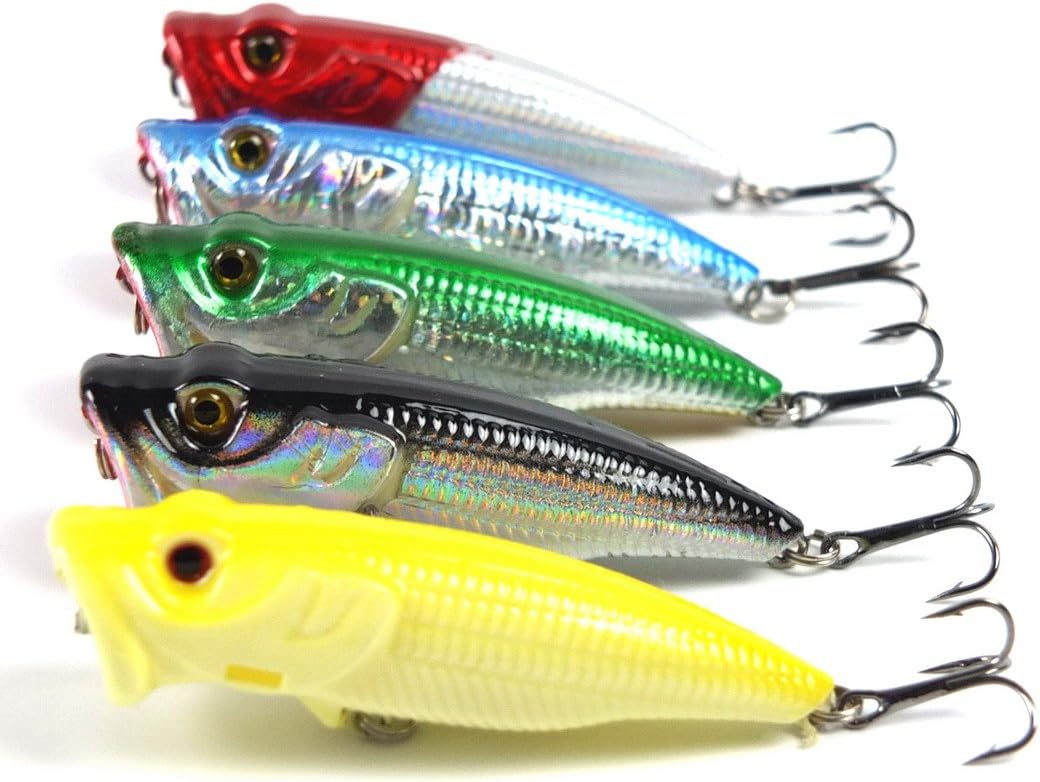 5pcs/lot 6 cm 7.5g Popper Angelköder topwater Fischerei Fisch isca ...