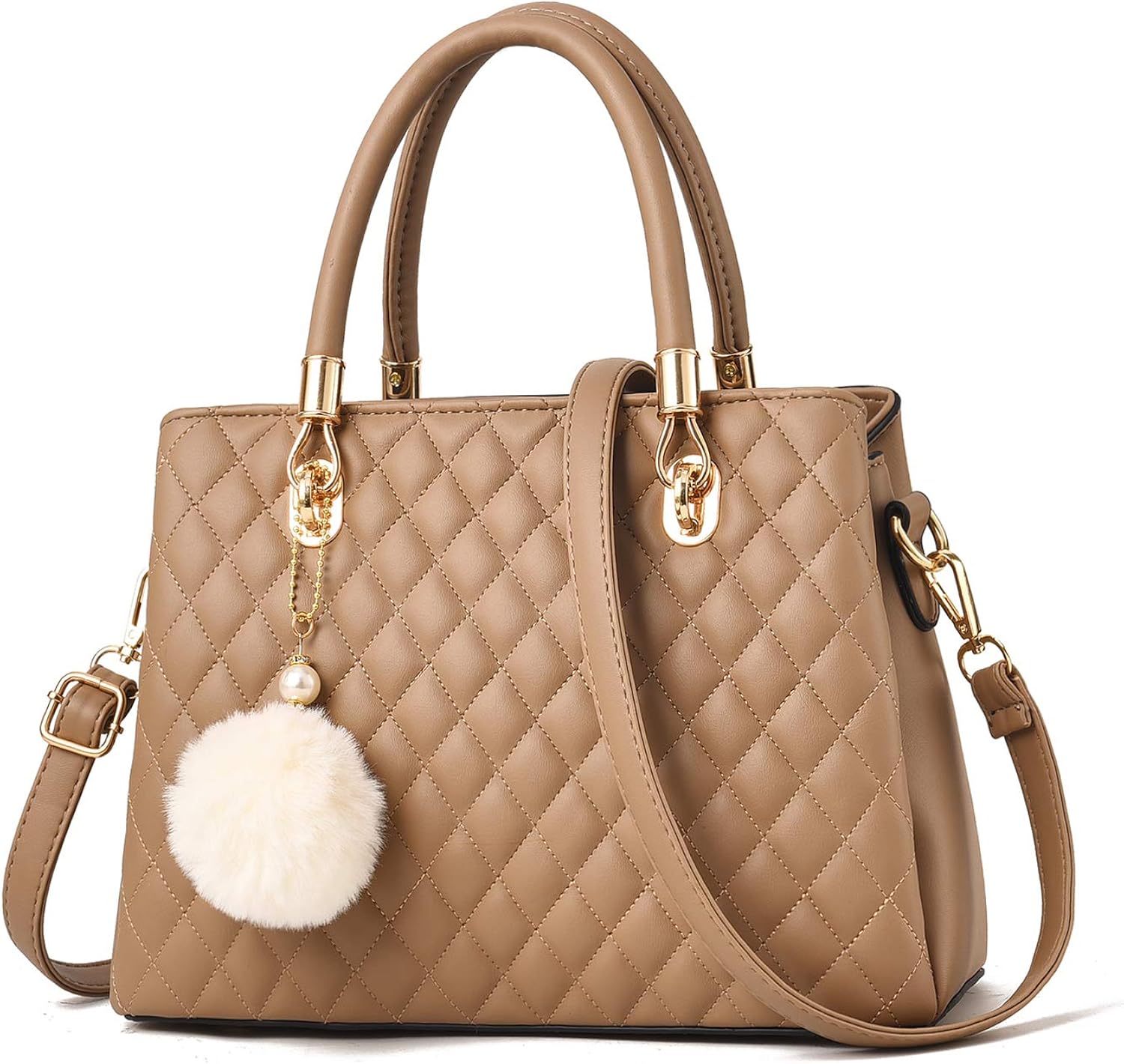 Sac à main et sac à main en cuir pour femme, beige (kaki), Medium ...