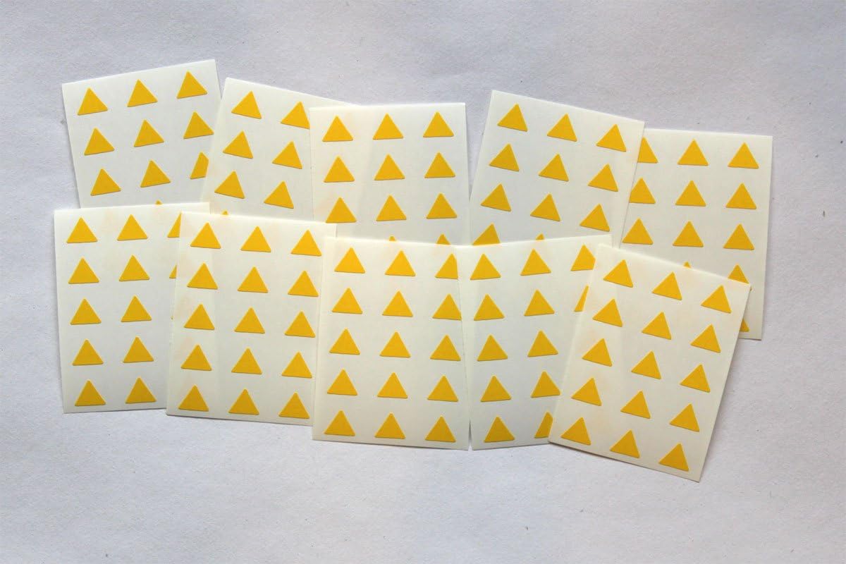 150 Yellow Triangle Stickers - Sticky Coloured Self Adhesive Triangles ...