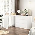 Amazon.com: TAMUNE L-Shaped Dressing Table with 6 Drawers, Extendable ...
