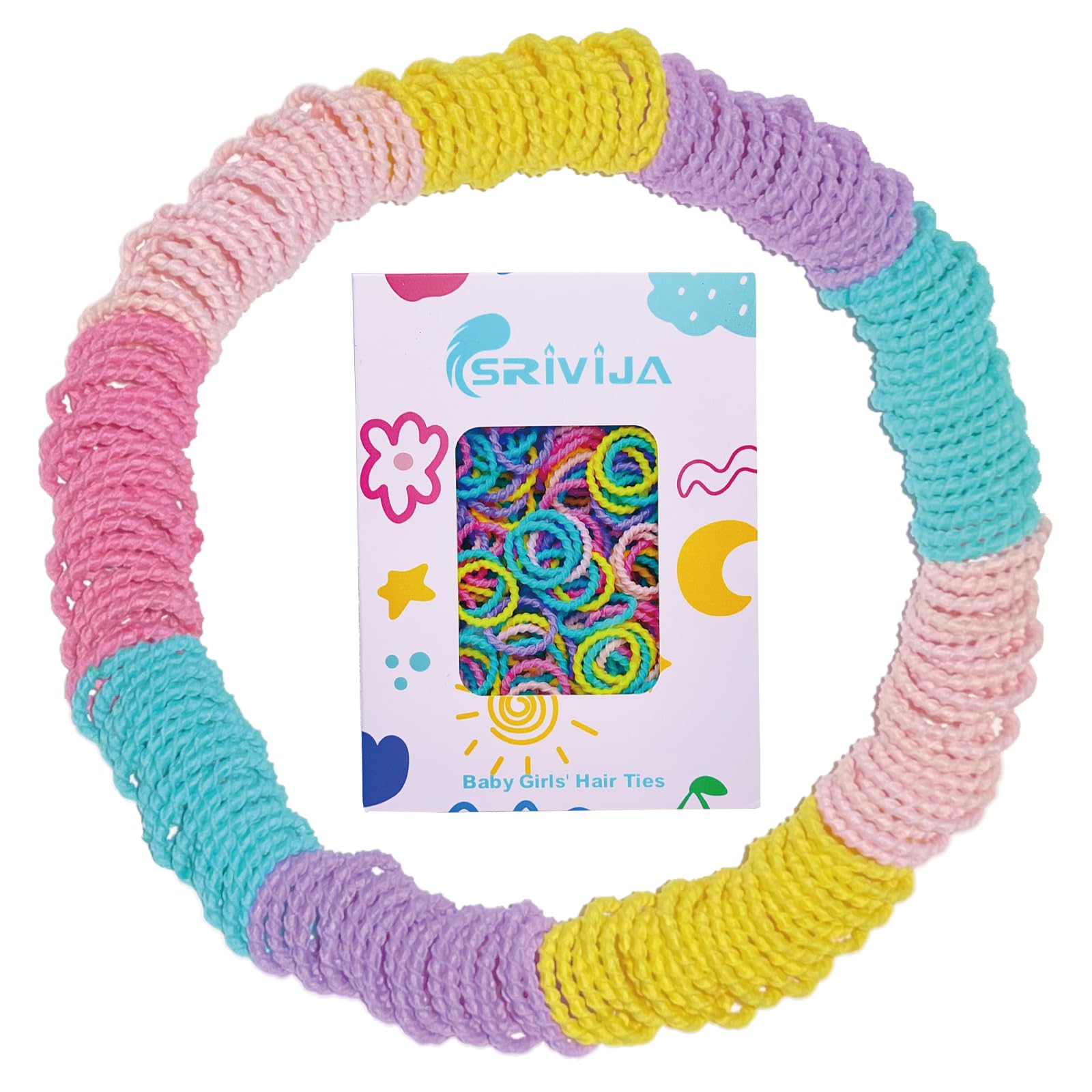 SRIVIJA 300Pcs Elastic Mini Hair Ties - Toddler and Baby Hair ...