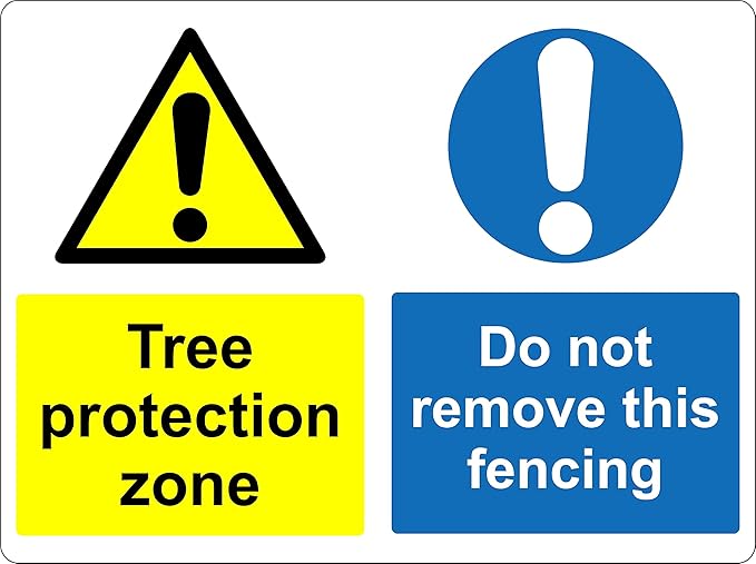 Tree protection zone do not remove this fencing Forest safety sign - 1 ...