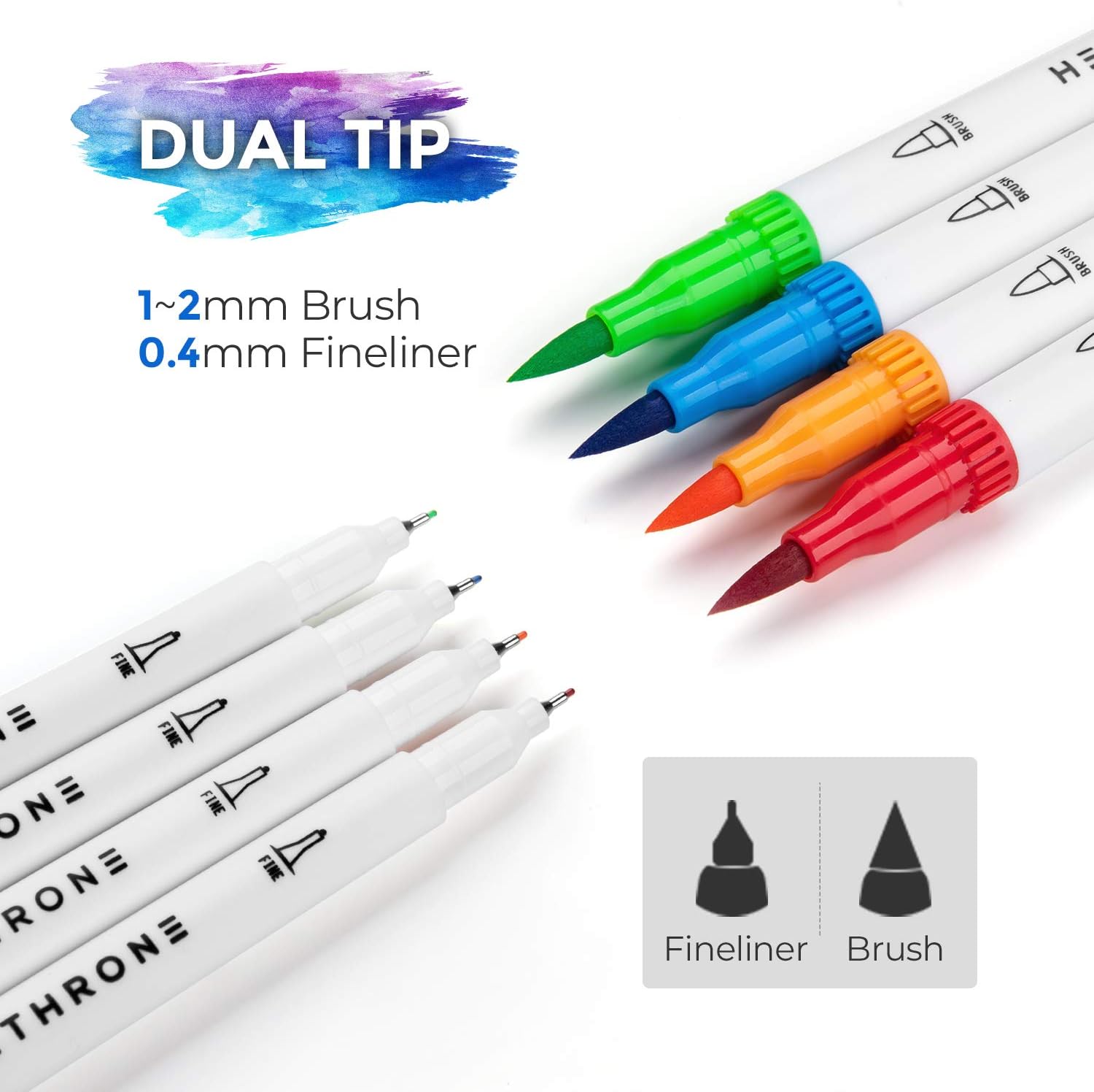 Hethrone Felt Tip Pens for Adults – 120 Colors Dual Tip Colouring Pens ...