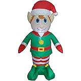 Amazon.com: Christmas Inflatable LED Lighted Waving Elf Decoration by ...