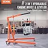 VEVOR Hydraulic Engine Hoist with Lever, 2 Ton/4400 LBS Heavy-Duty ...