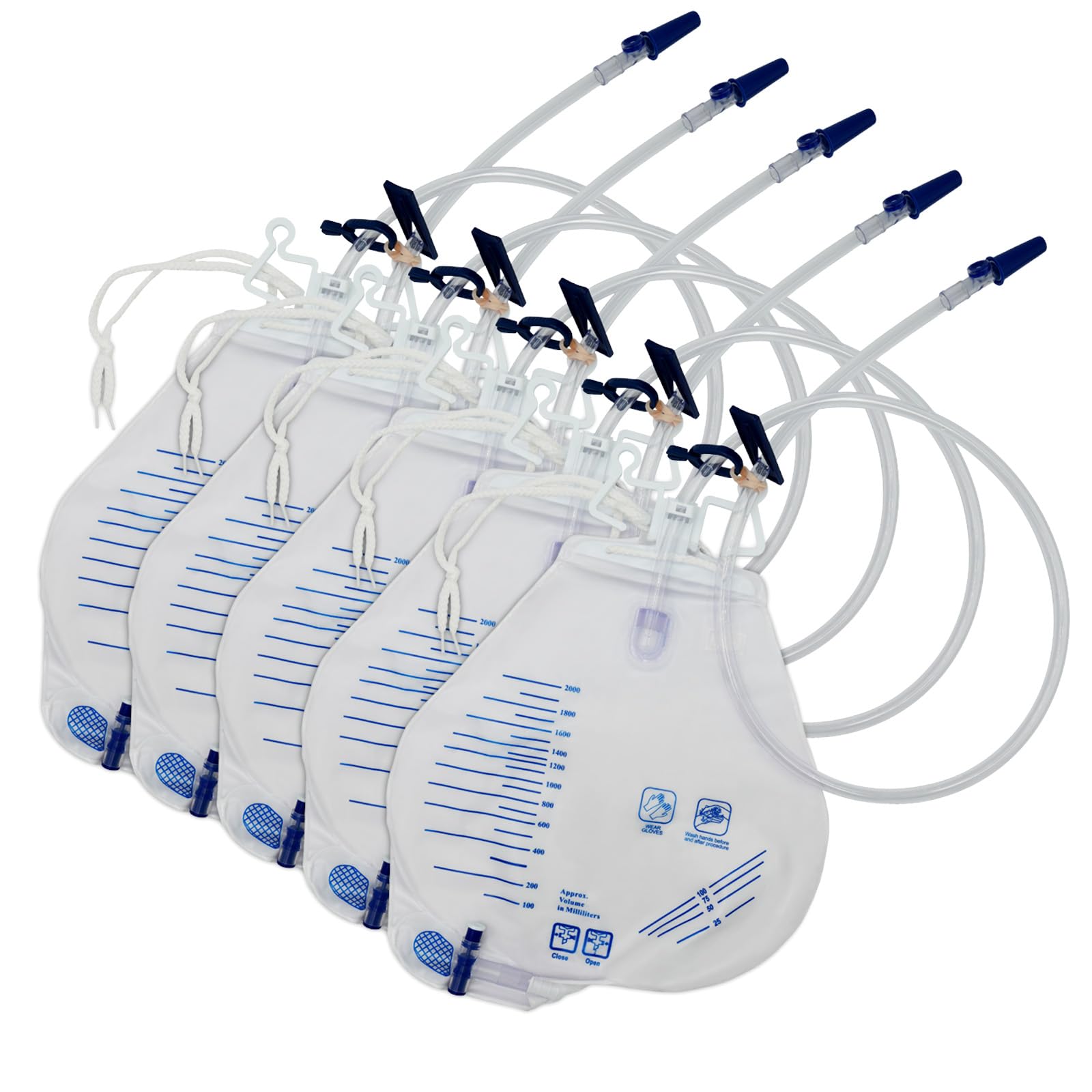 Urinary Drainage Bag 2000ml Disposable Urine Bags for Men with Anti ...