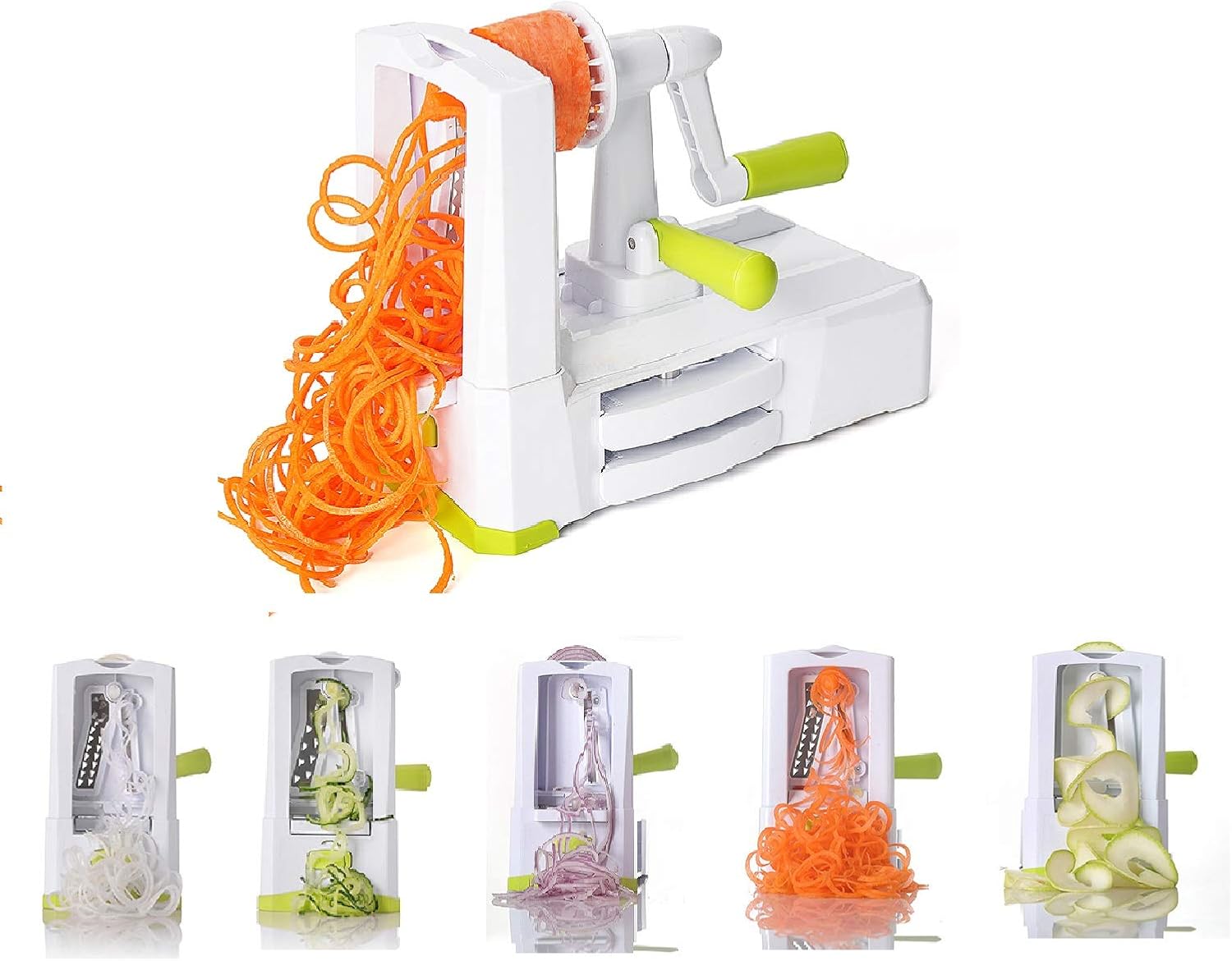 Ram® 5 Blade Vegetable Spiraliser Spiralizer Heavy Duty Pasta Spaghetti ...