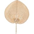 Amazon.com: Natural Bamboo Raffia Fans (set of 12) Luau and Tropical ...