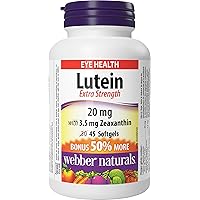 Webber Naturals Lutein 20 mg with Zeaxanthin, Extra Strength, 45 ...