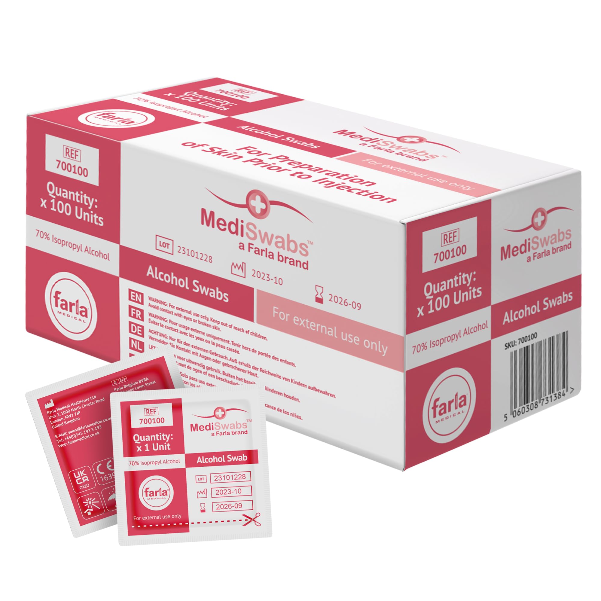 Mua MediSwabs Pre Injection Sterile Alcohol Wipes (x100), 70% Isopropyl ...