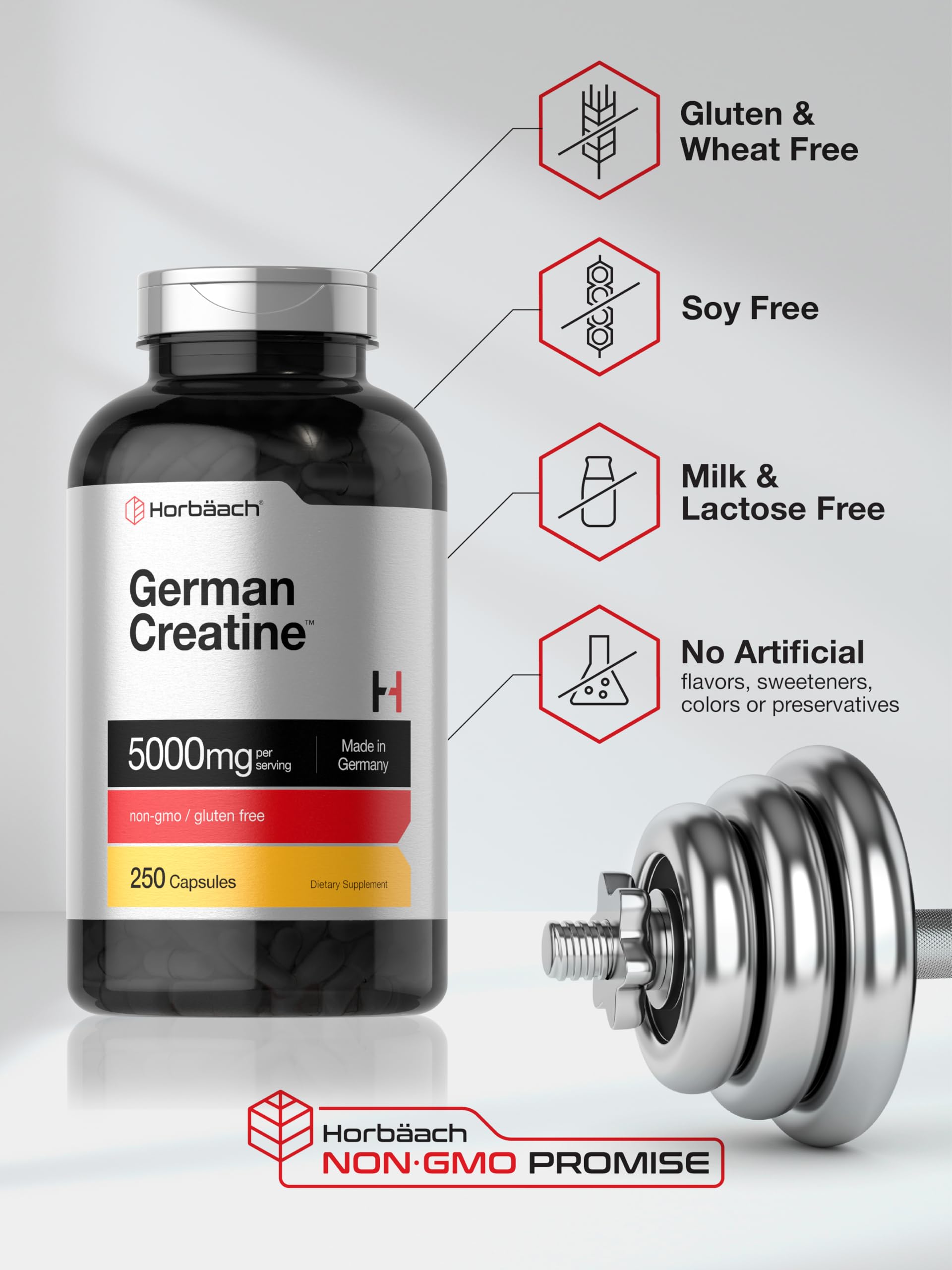Mua Horbaach German Creatine Monohydrate | 5000mg | 250 Powder Capsules ...