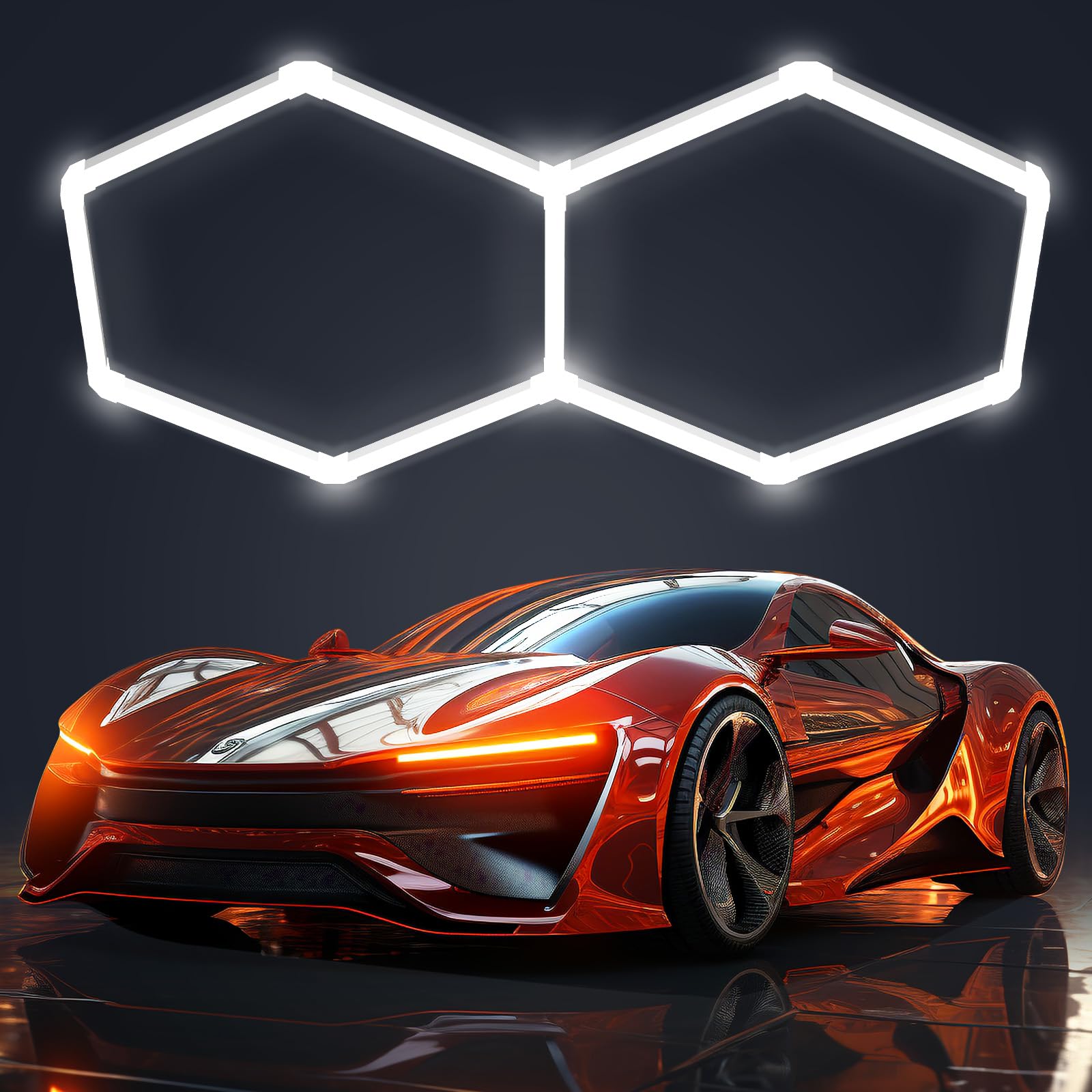 Coomoors Hexagon LED Garage Light,Car Detailing Ceiling LED Shop Light ...