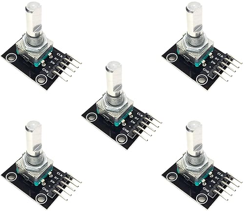 Rotary Encoder 5-Pack, for Arduino, ESP32, ESP8266, Raspberry Pi, DIY Electronics Projects, Knob ...