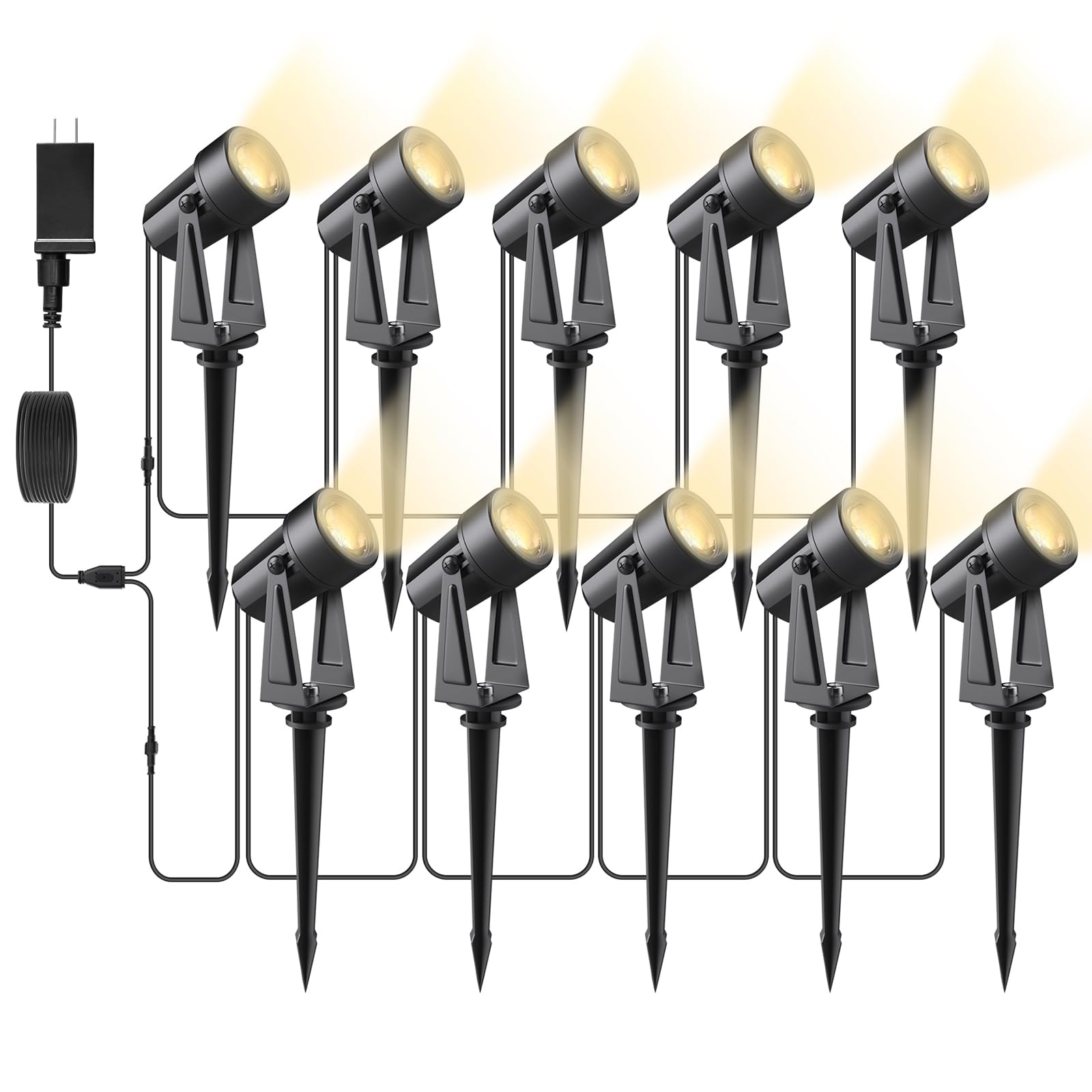 Svater Landscape Lighting Low Voltage, 10 Pack Outdoor Spotlights with ...
