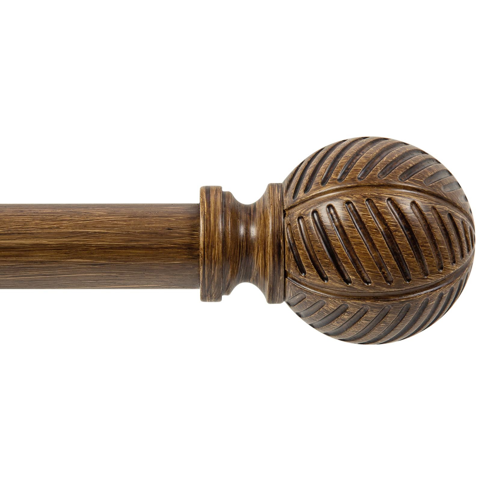 Zeerobee Wood Curtain Rods for Windows 48 to 84, 1 Inch Heavy Duty ...