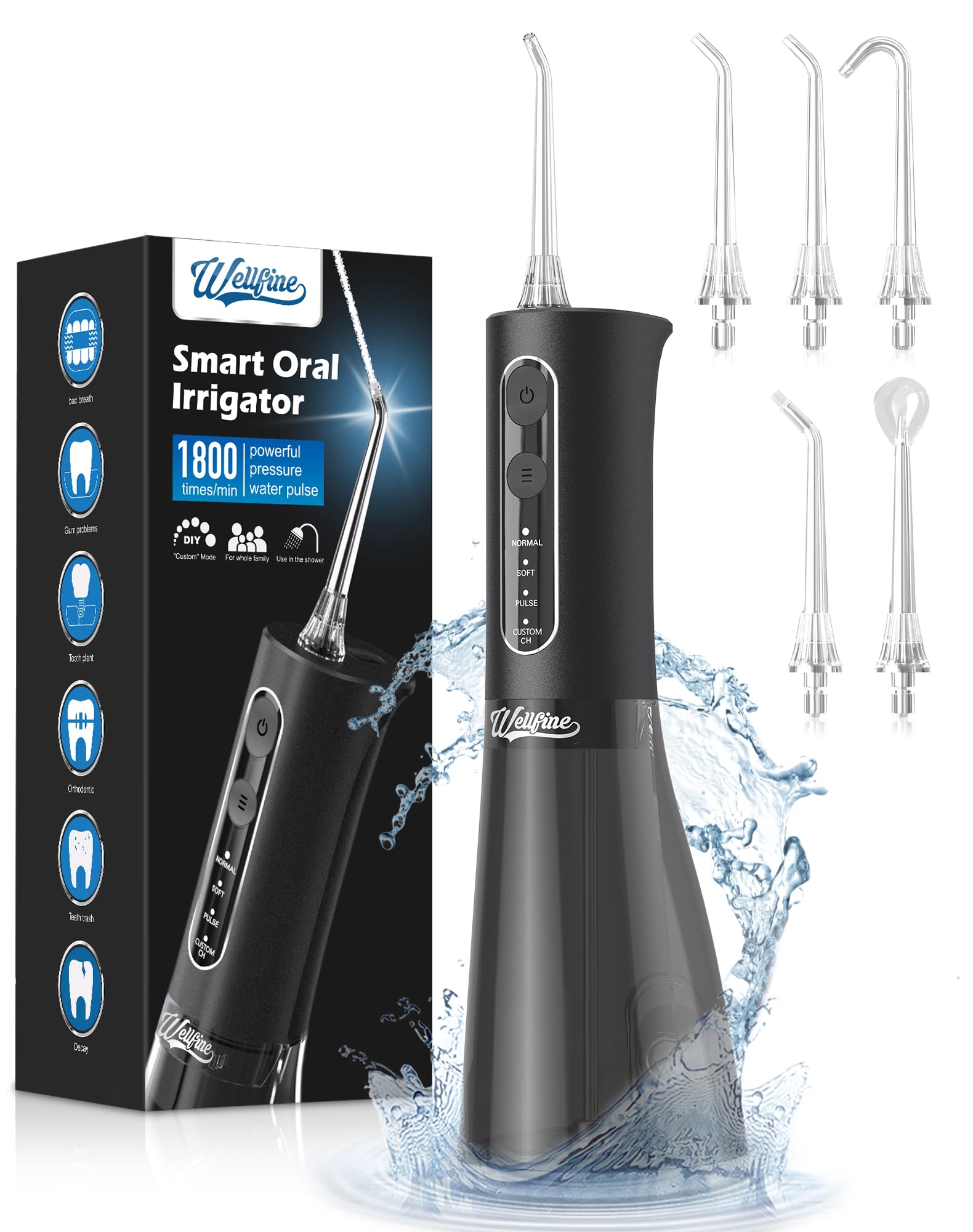 Water Dental Flosser Teeth Pick: Portable Cordless 4 Modes Flossers Pic ...