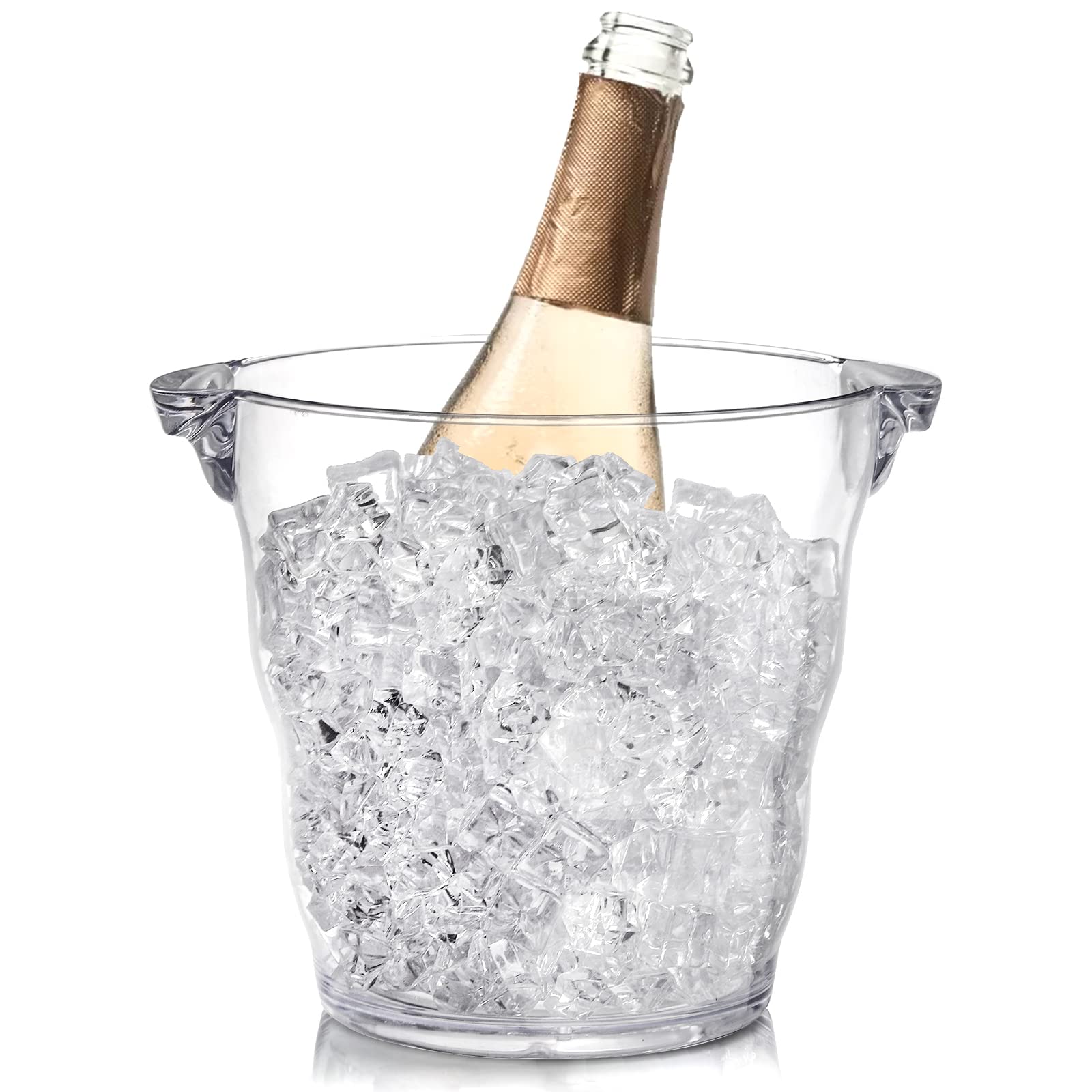 Dicunoy Ice Bucket, 4 Liter Plastic Champagne Bucket Chiller, Thick ...