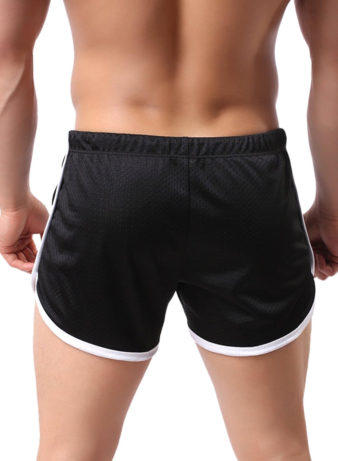 Ouber Mens Fitted Shorts Bodybuilding Workout Gym Running Tight Lifting ...