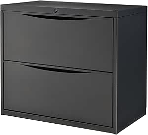 Amazon.com : 30" W Premium Lateral File Cabinet, 2 Drawer, Black ...
