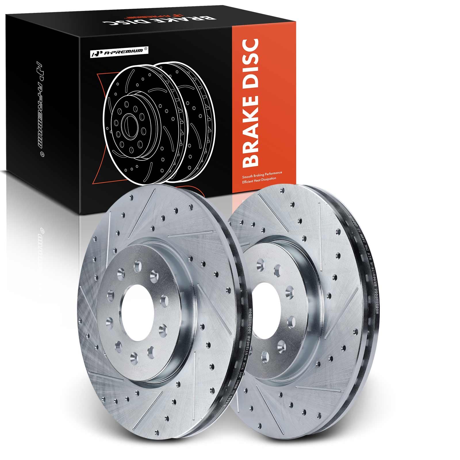 A-Premium 12.63 inch (321mm) Front Drilled and Slotted Disc Brake ...