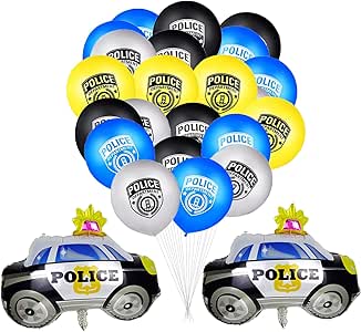 Amazon.com: 50PCS 12 Inch Police Latex Balloon and 29 Inch Police Car ...