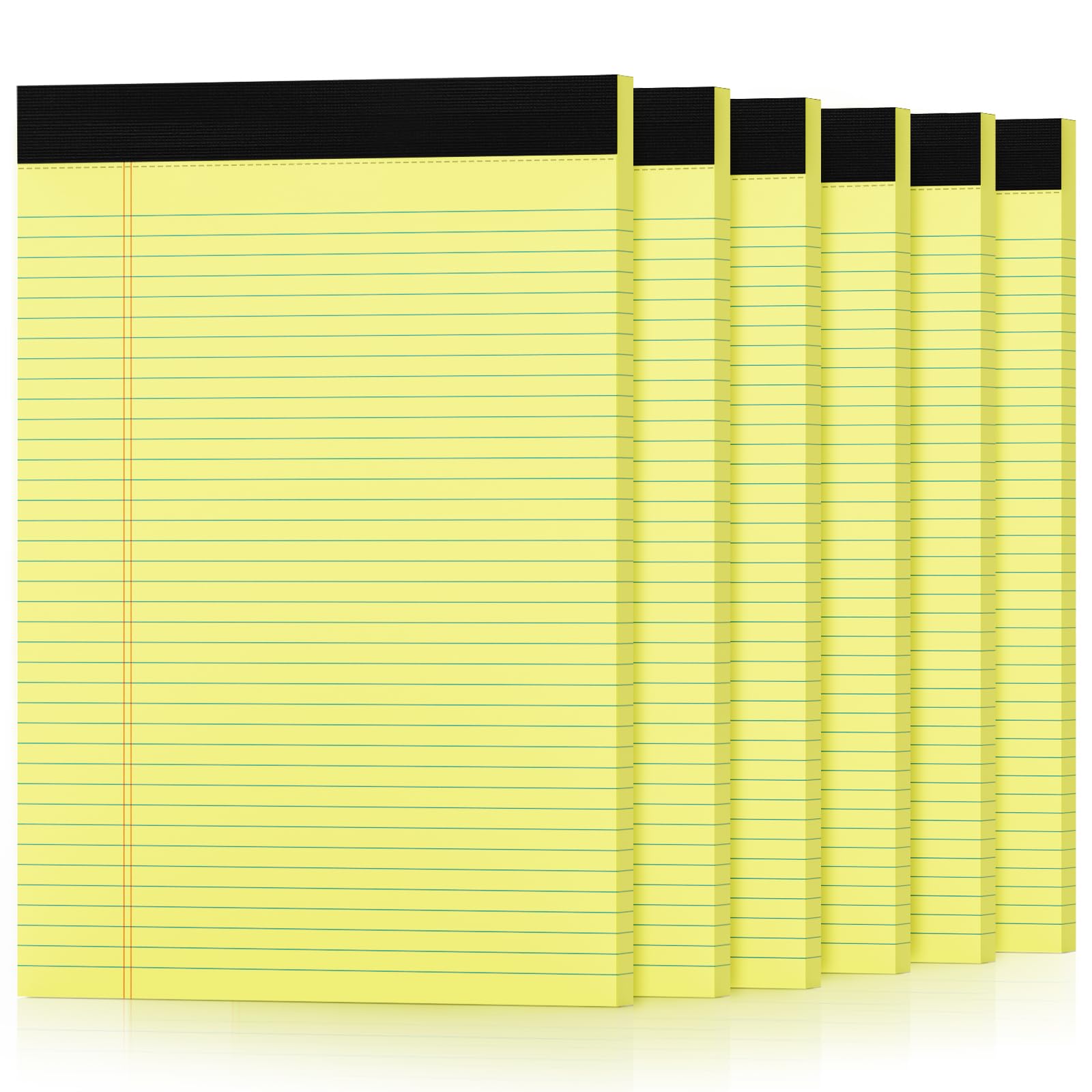 6 Pack Yellow Legal Pads 8.5 x 11 College Ruled Lined Writing Note Pads ...