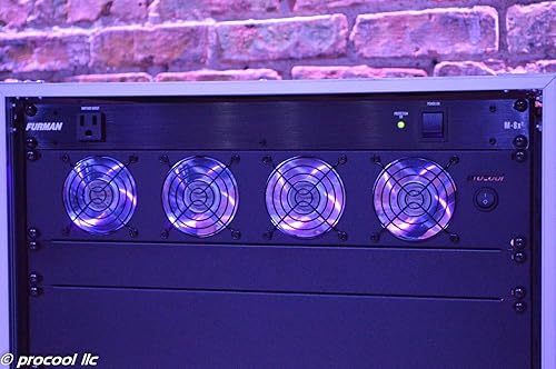 PROCOOL SL480P-E / 2U Quiet Rack Mount Exhaust Fan/Purple LED Fans/DJ ...