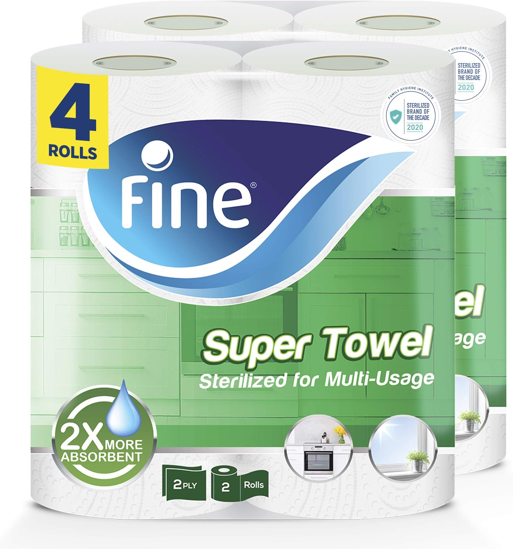 سعر Fine 2X More Absorbent Extra Long Absorbent Kitchen Paper Towel ...