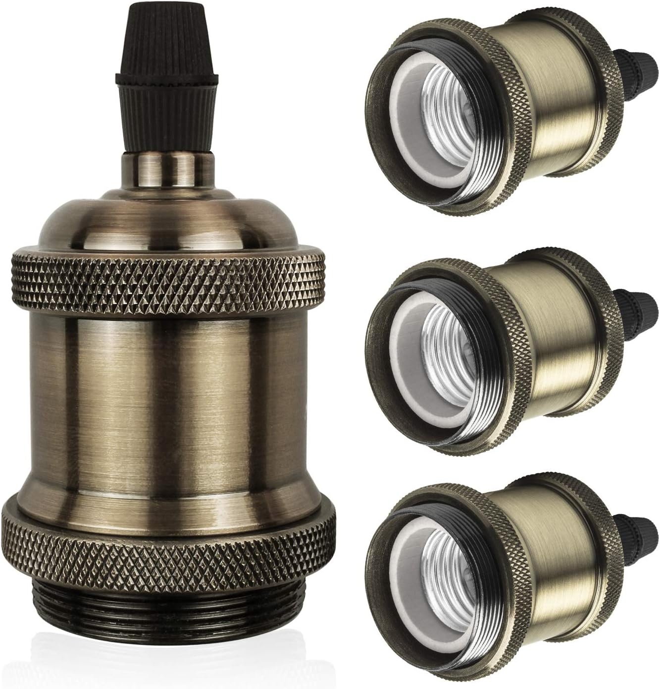 DiCUNO Vintage E27 douille de lampe, Edison retro suspension lampe, Solide céramique adaptateur ...