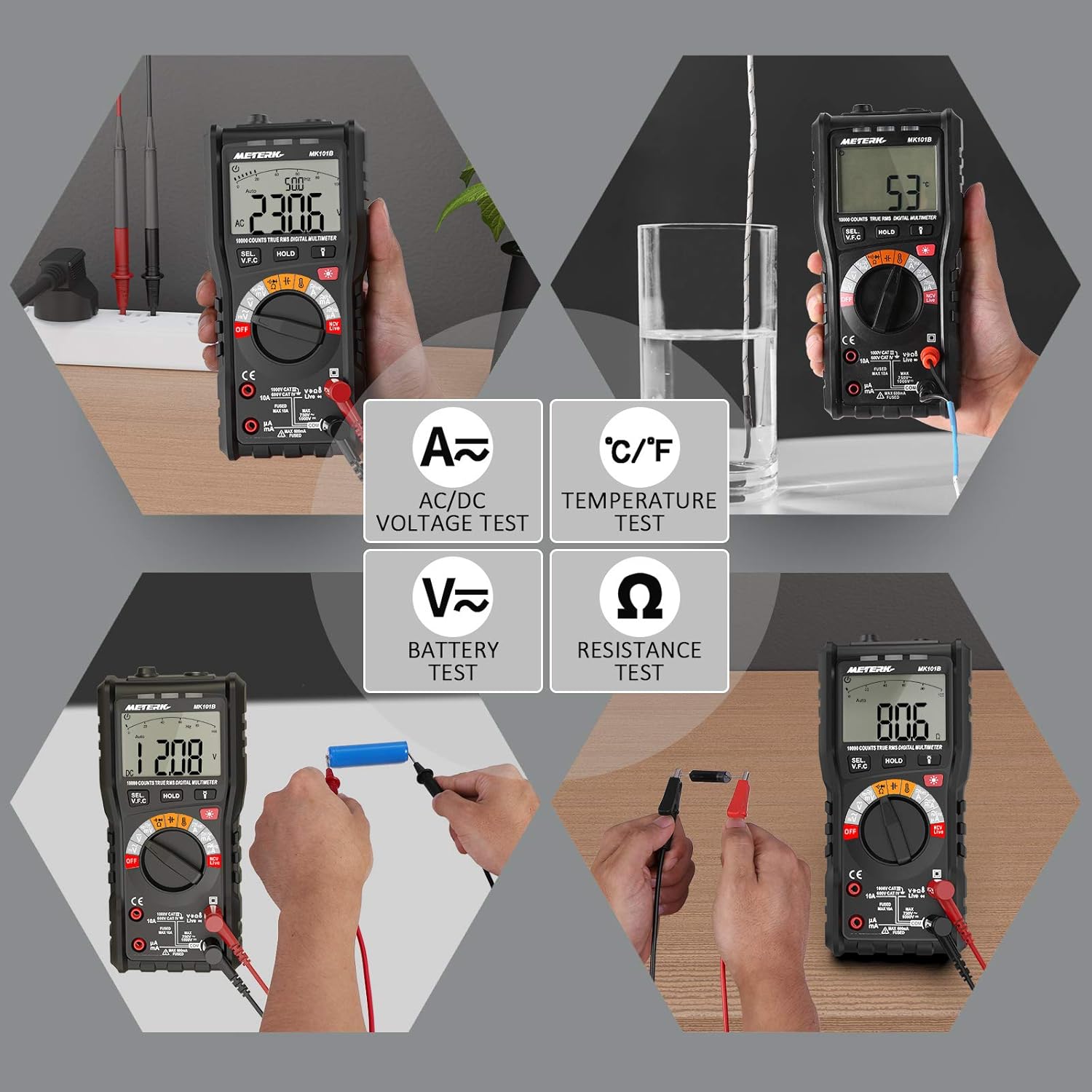 Test, Measure & Inspect Digital Multimeter,Meterk TRMS 10000 Counts ...