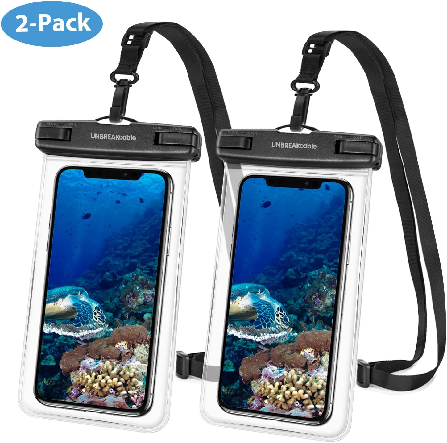 UNBREAKcable Universal Waterproof Phone Pouch [2 Pack] - IPX8 Waterproof Cell Phone Bag ...