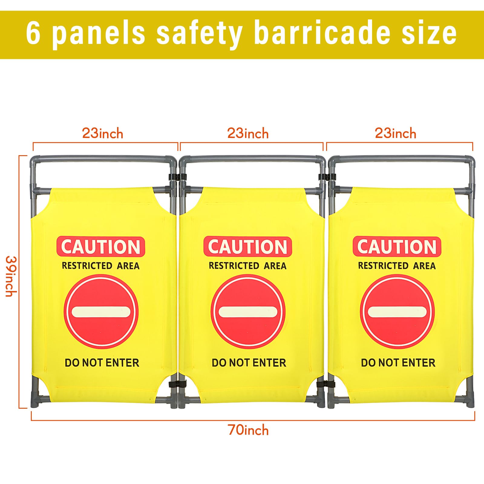 Mua Kanayu 6 Panels Safety Barricade 5.8FT Caution Sign PVC Frame ...
