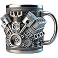 V8 Engine Stainless Steel Mug, V8 Engines Steel Coffee Cup, Engine ...