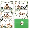 Amazon.com : 50 Woodland Thank You Cards, 4x6" Forest Animals Greenery ...