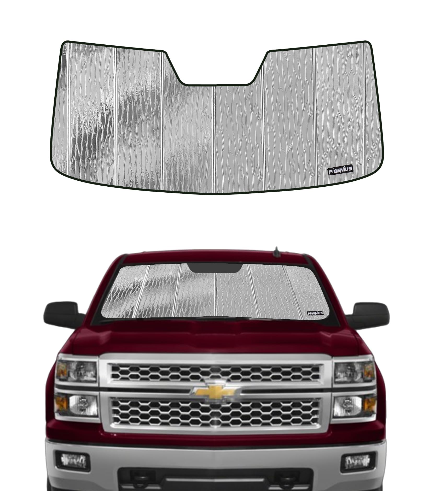 Pigenius Windshield Sun Shade for 2014-2018 Silverado/Sierra 1500,2015 ...