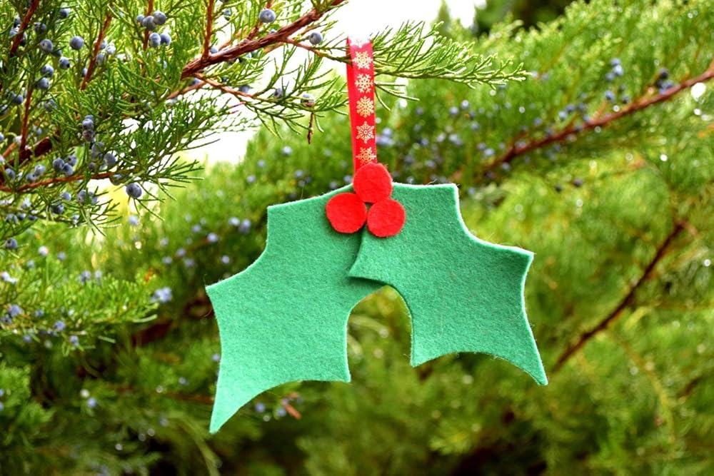 Christmas Felt Holly ornament tree decoration: Amazon.ca: Handmade