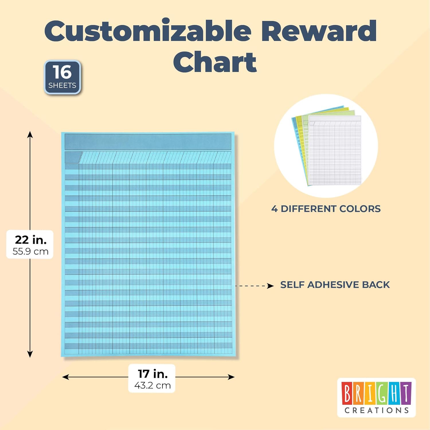 Vertical Incentive Chart for Classroom, Kids Rewards (43 x 56 cm, 16 ...