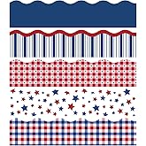 Amazon.com: Whaline 196.9ft Patriotic Bulletin Board Borders 3 Rolls ...